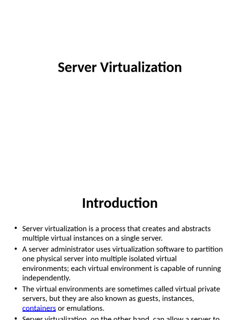 Server Virtualization | PDF