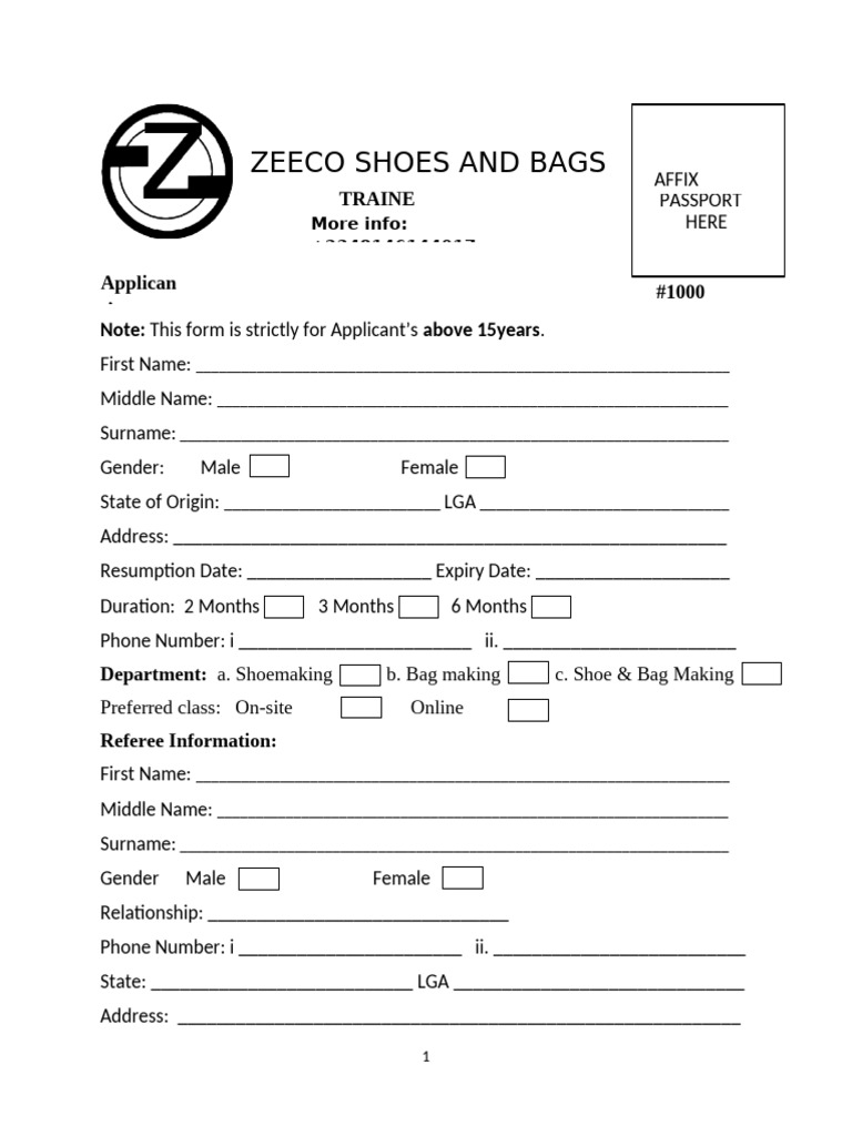 Apprenticeship Form | PDF