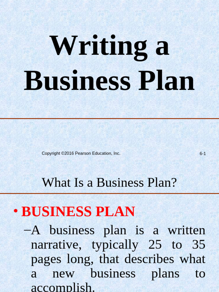Chapter 6 - Writing A Business Plan | PDF