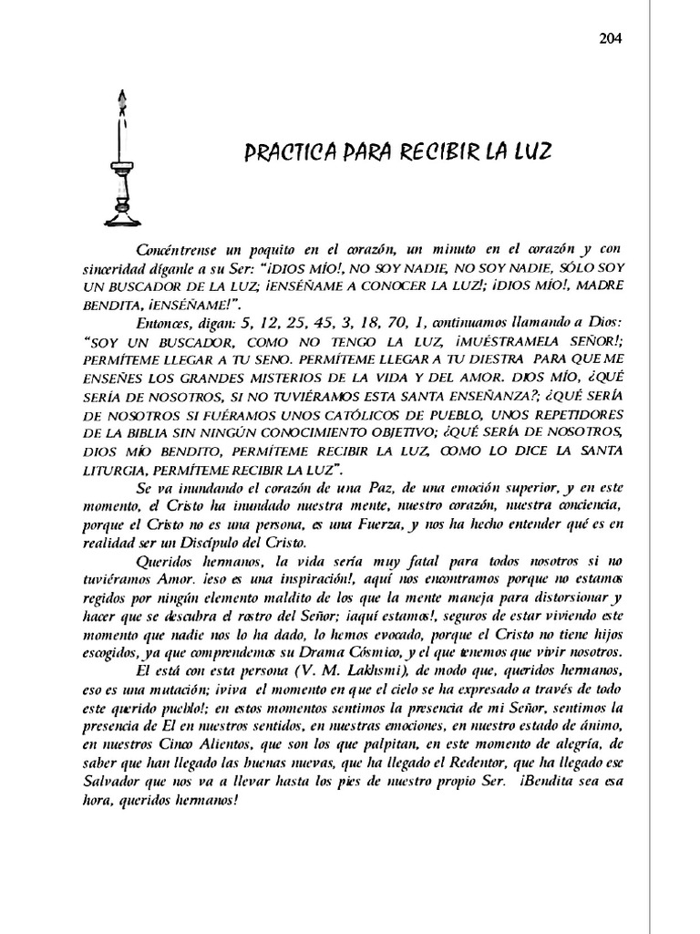 Práctica para Recibir La Luz - V.M Lakhsmi | PDF