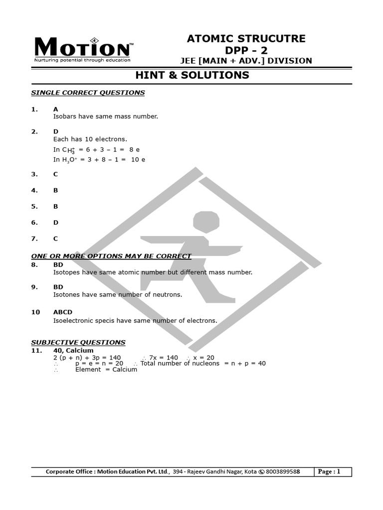 AtomicStructure DPP-2 Sol | PDF