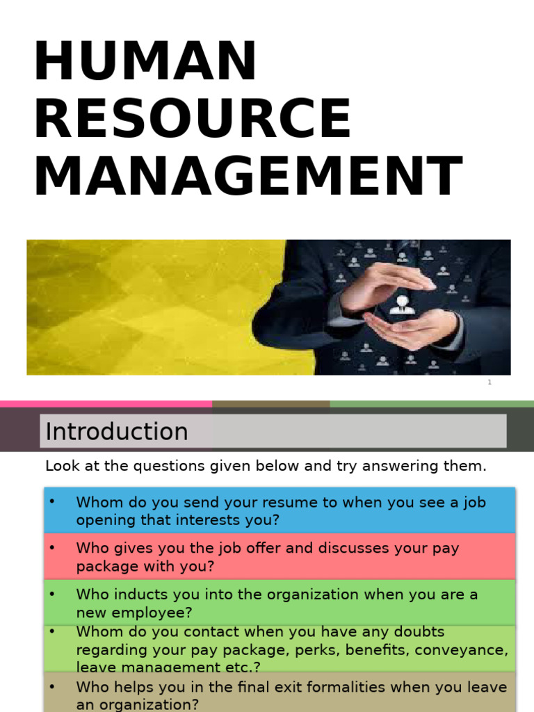 U1 HRM Introduction | PDF