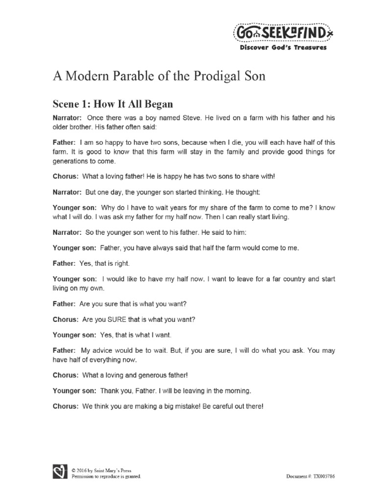 TX005786-2-K-A Modern Parable of The Prodigal Son | PDF