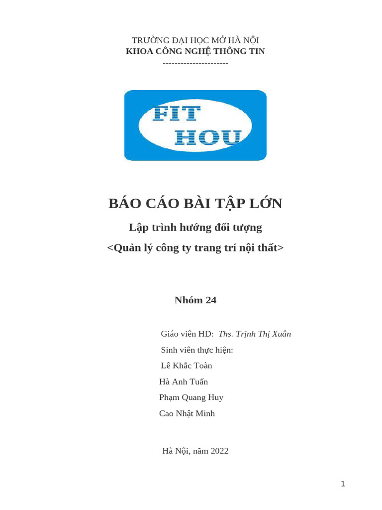 BaoCao BTL LTHDT | PDF | Vietnam | Computers