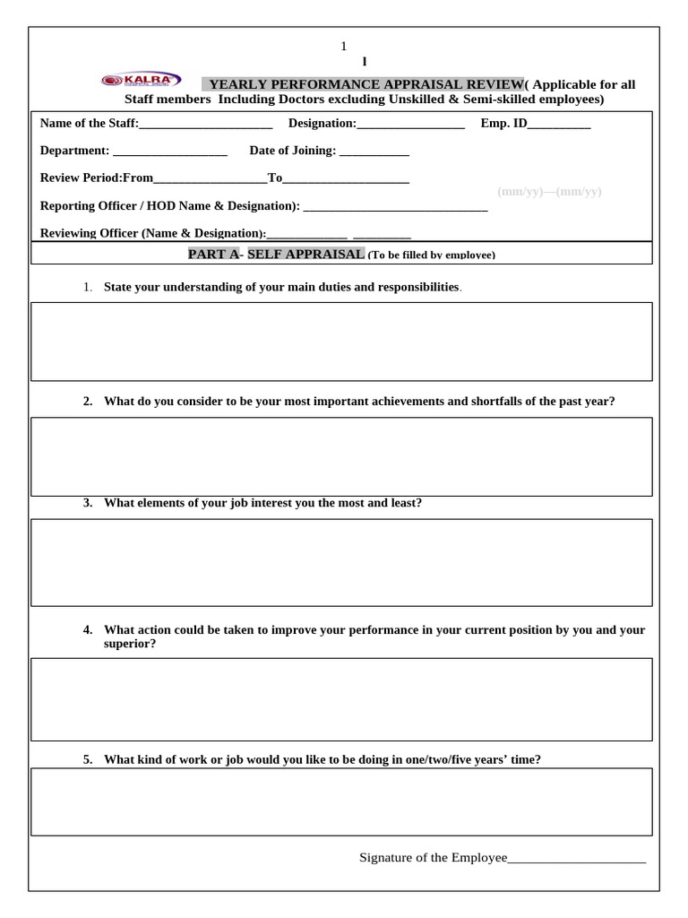 Final Revised Yearly Performance Appraisal Review-Combined JM (1 ...