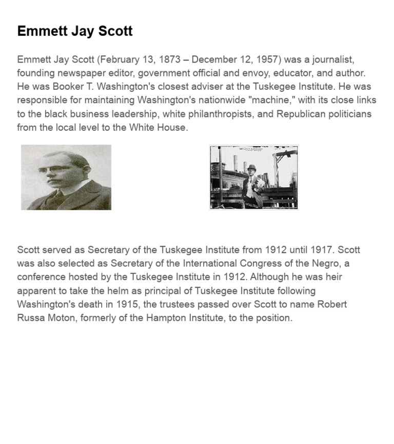 Emmett Jay Scott | PDF