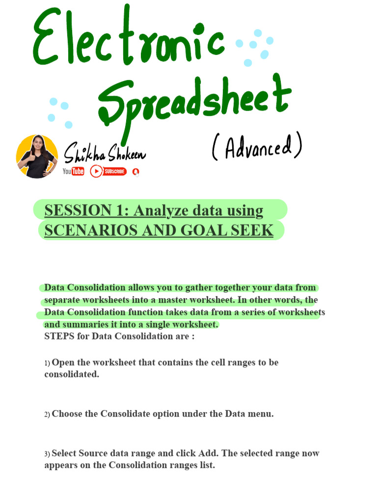 Electronic Spreadsheet | PDF