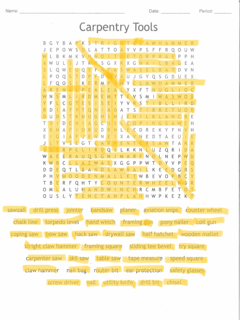 Carpentry Word Search | PDF