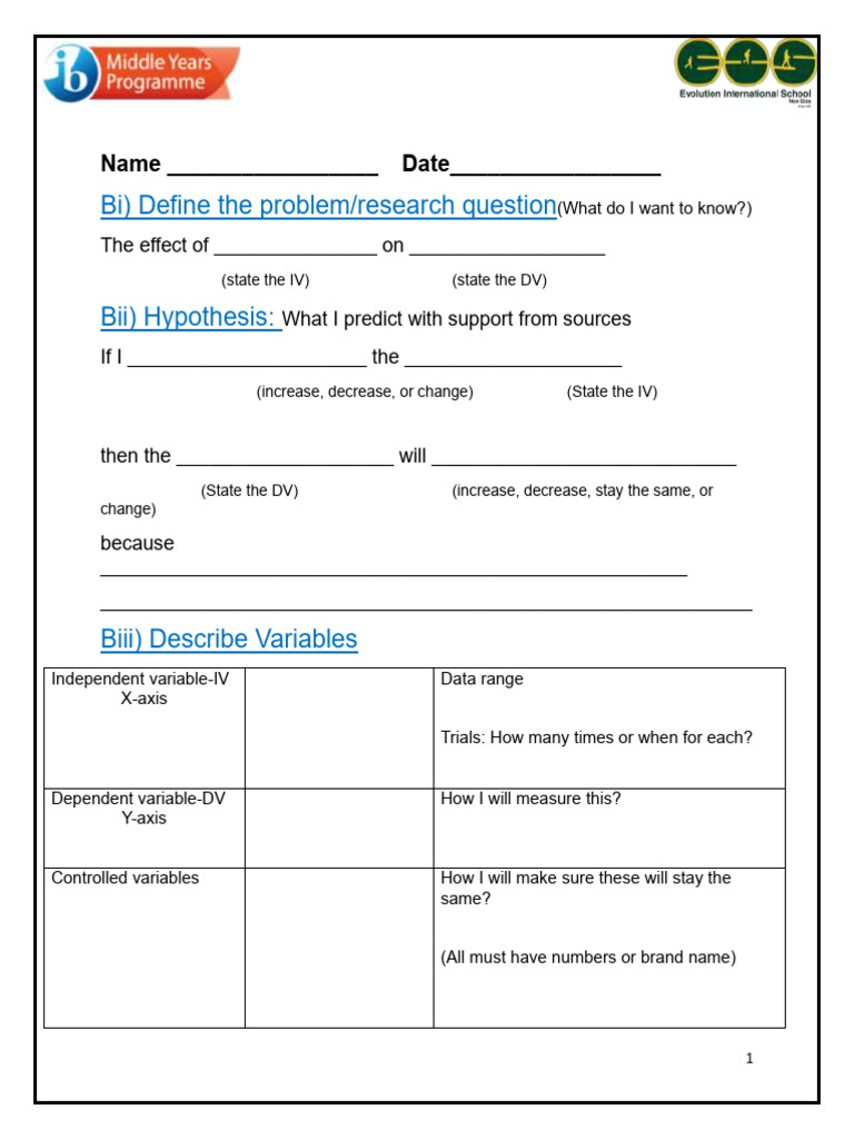 Myp2 Science Lab Report | PDF