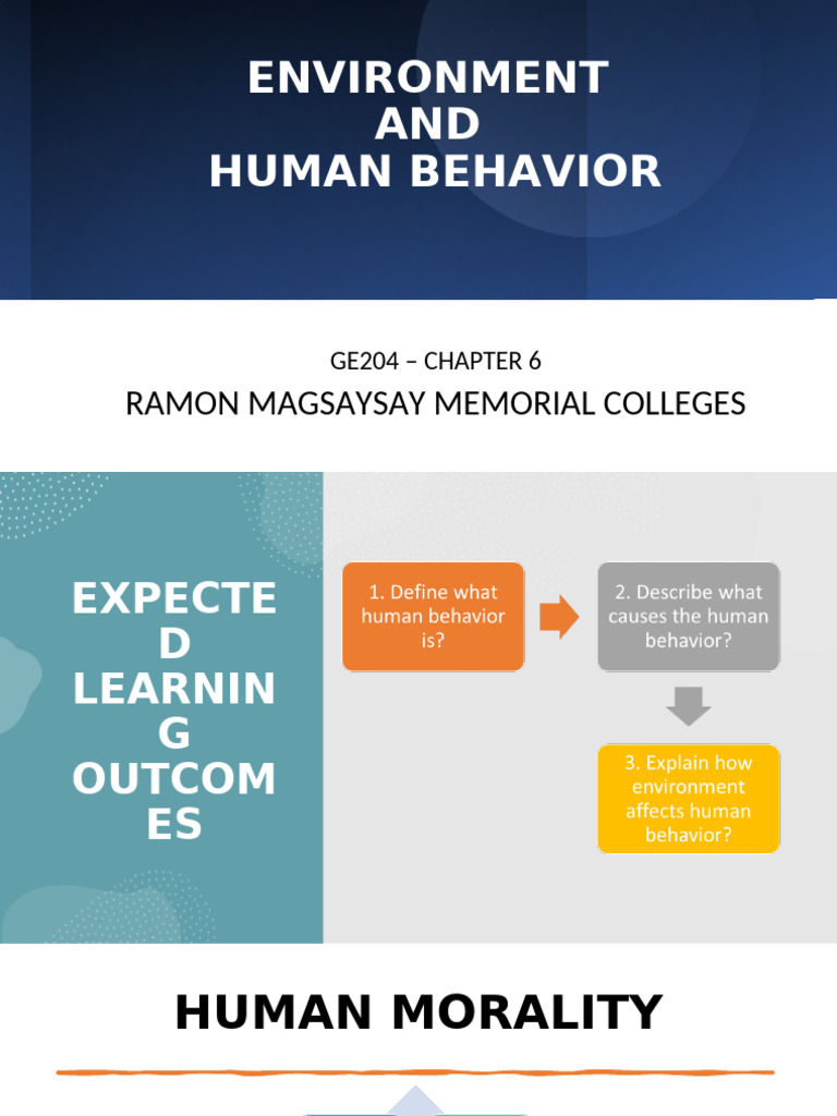 Chapter 6 Environment and Human Behavior | PDF