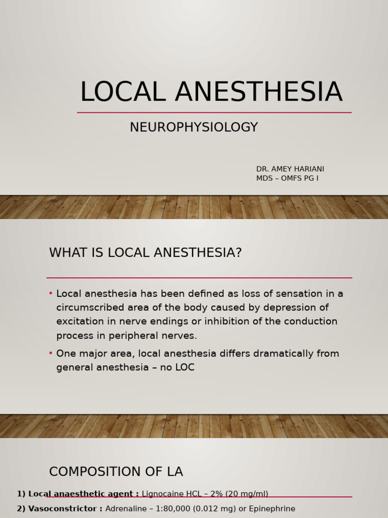 Local Anesthesia | PDF