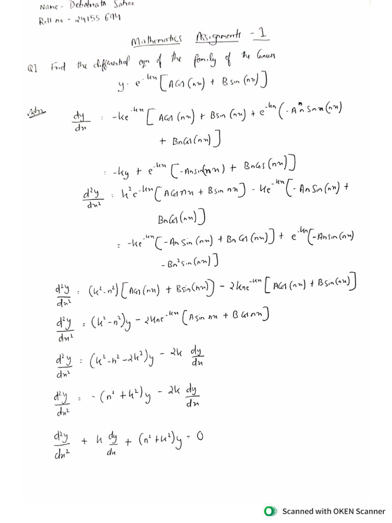Mathematics Assignment 1 | PDF