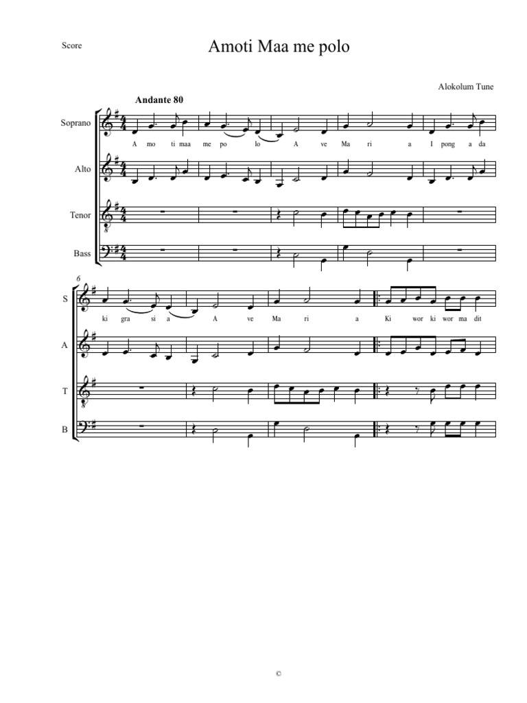 32 Amoti Maa Me Polo Final - Full Score | PDF