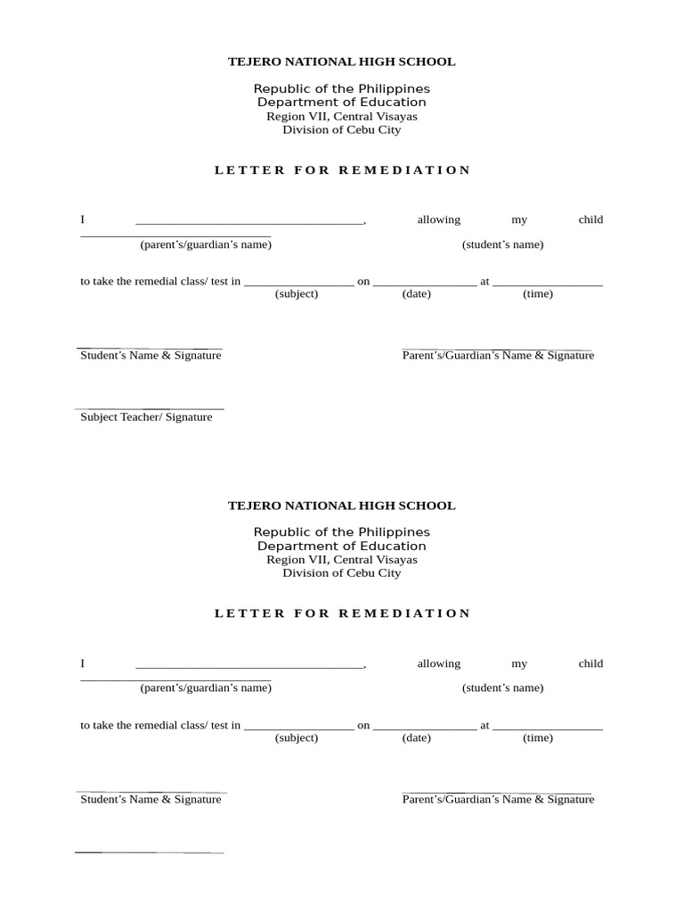 Letter of Remediation | PDF | Wellness