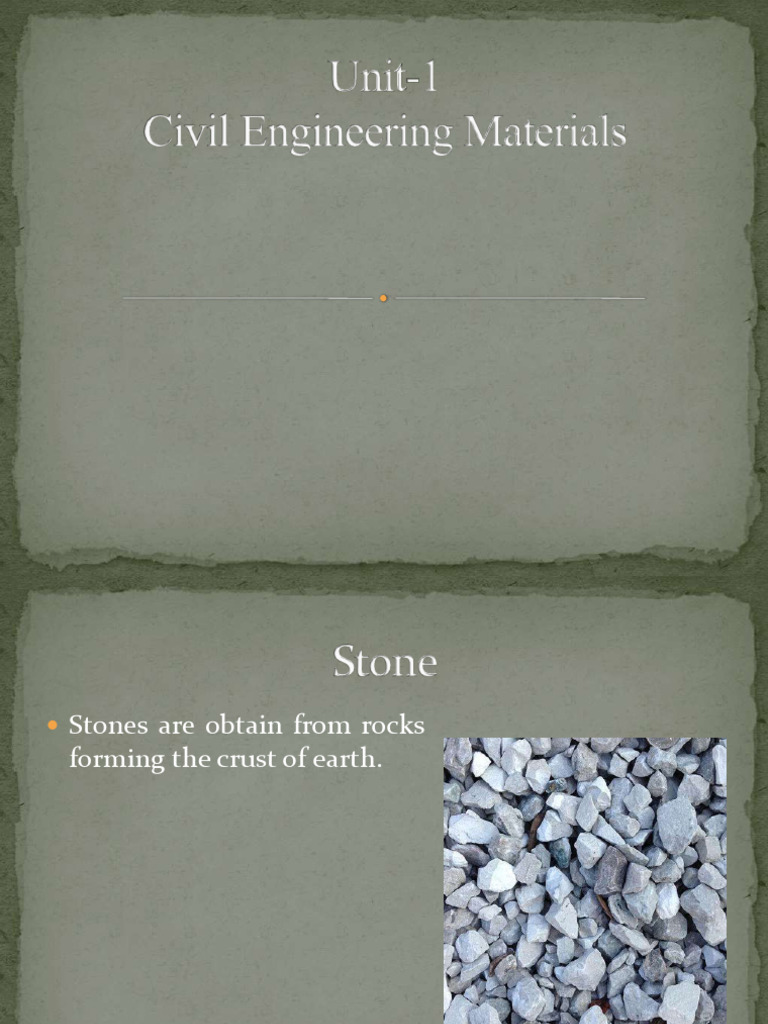 Unit-1 Civil Engineering Materials | PDF