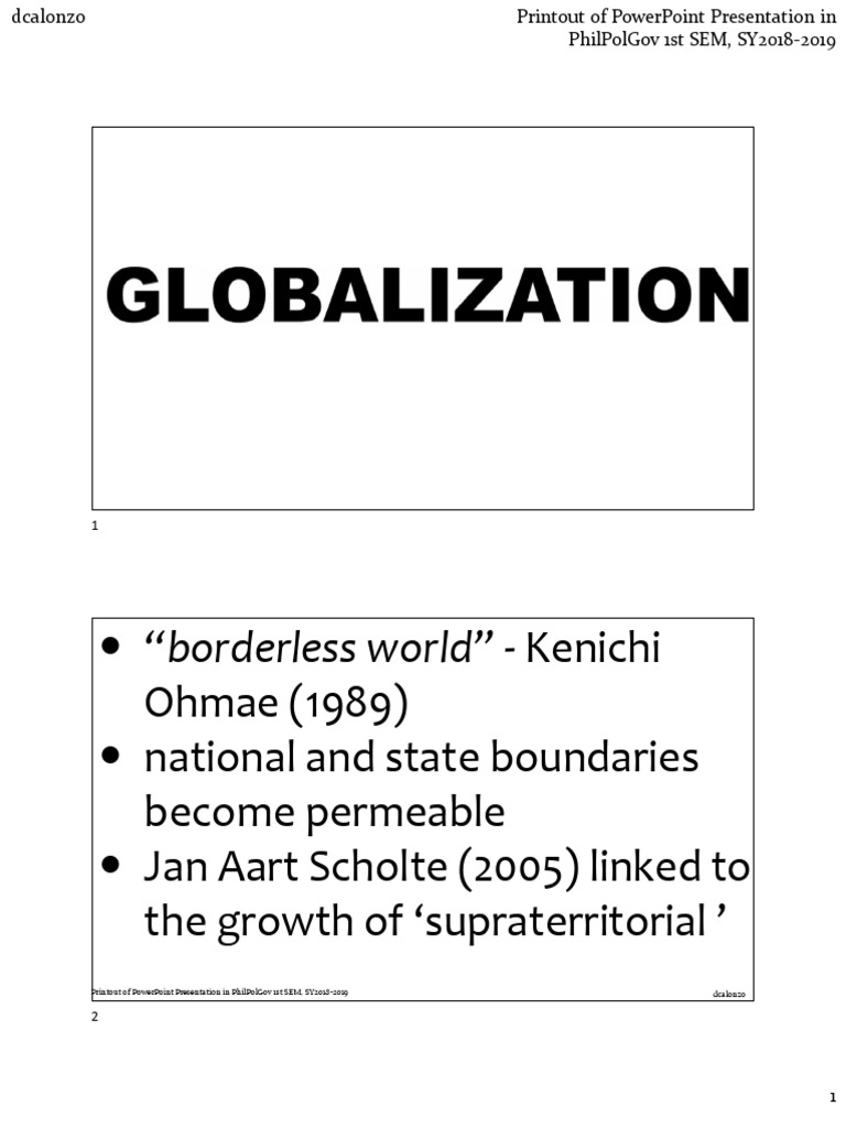 Globalization 2024 2025 | PDF