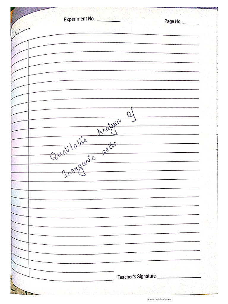 Quallitative Inorganic Analysis Experiment 18-21 | PDF