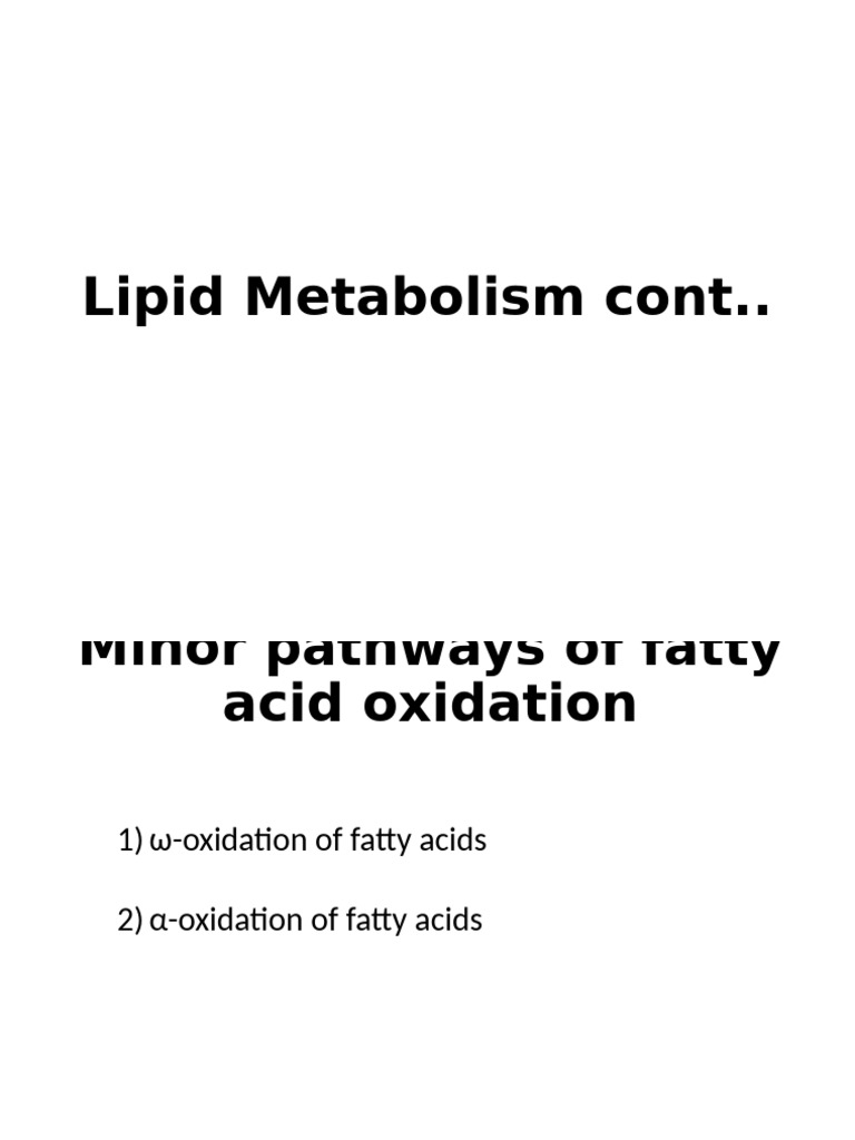Alpha and Omega Oxidation | PDF