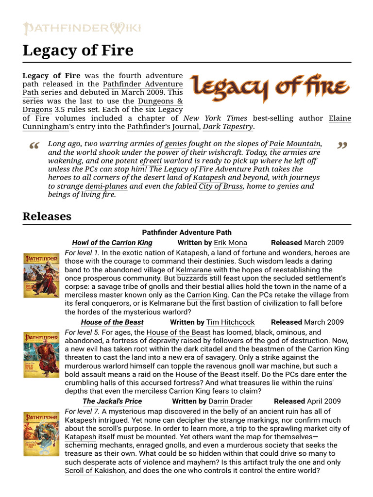 Legacy of Fire - PathfinderWki | PDF