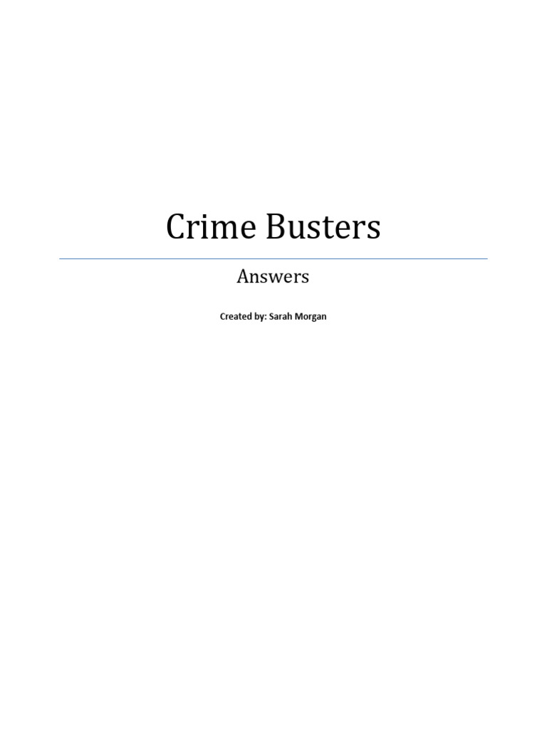 Crime Busters Answers | PDF