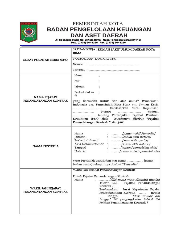 Rancangan Kontrak Jasa Konsultansi Perencanaan PARTISI | PDF