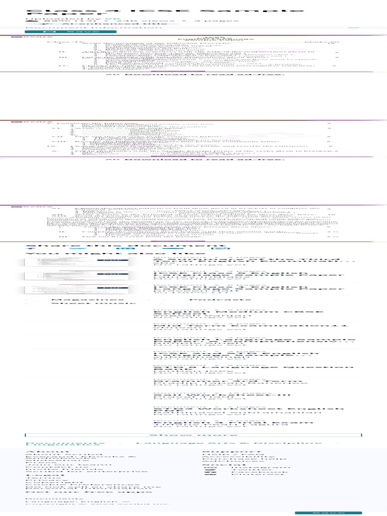 Class 4 ICSE Sample Paper PDF Grammar Lingu | PDF