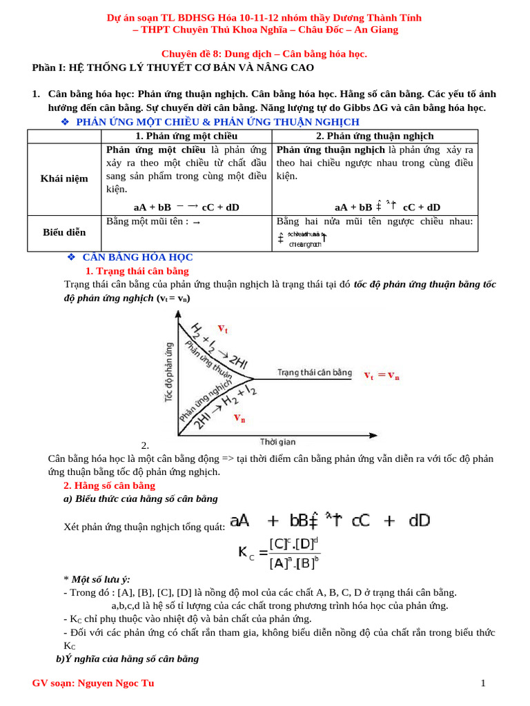 8.1. Chuyen de 8 - Dung Dich Can Bang Hoa Hoc - Phan I & II OK | PDF ...
