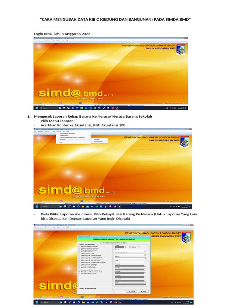 Cara Mencetak Laporan Pada Simda BMD 2023 | PDF