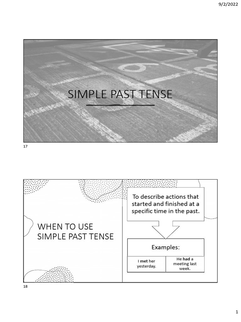 Simple Past Tense Notes | PDF