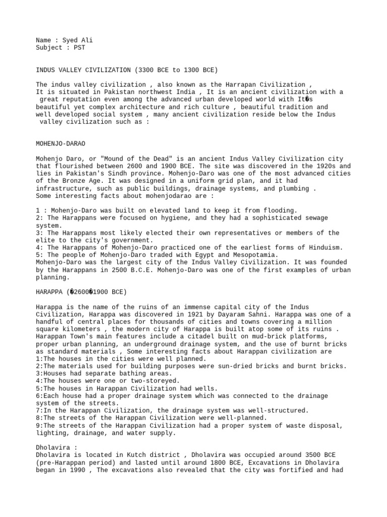 Indus Valley Civilization | PDF