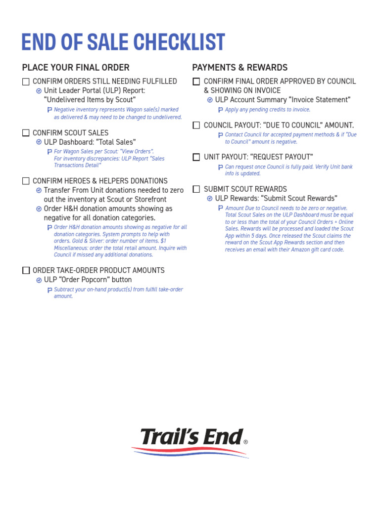TE-End-of-Sale-Checklist 2022 | PDF