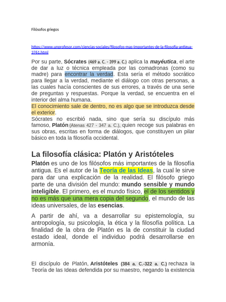 Filósofos Griegos | PDF