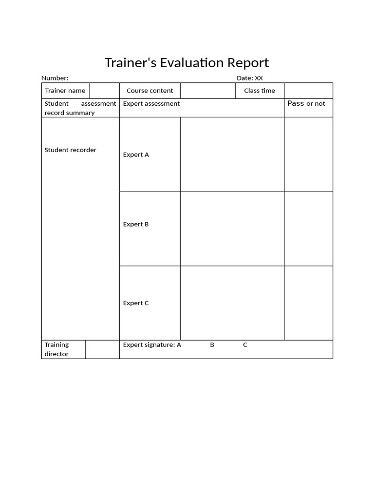 Trainer's Evaluation Report-WPS Office | PDF