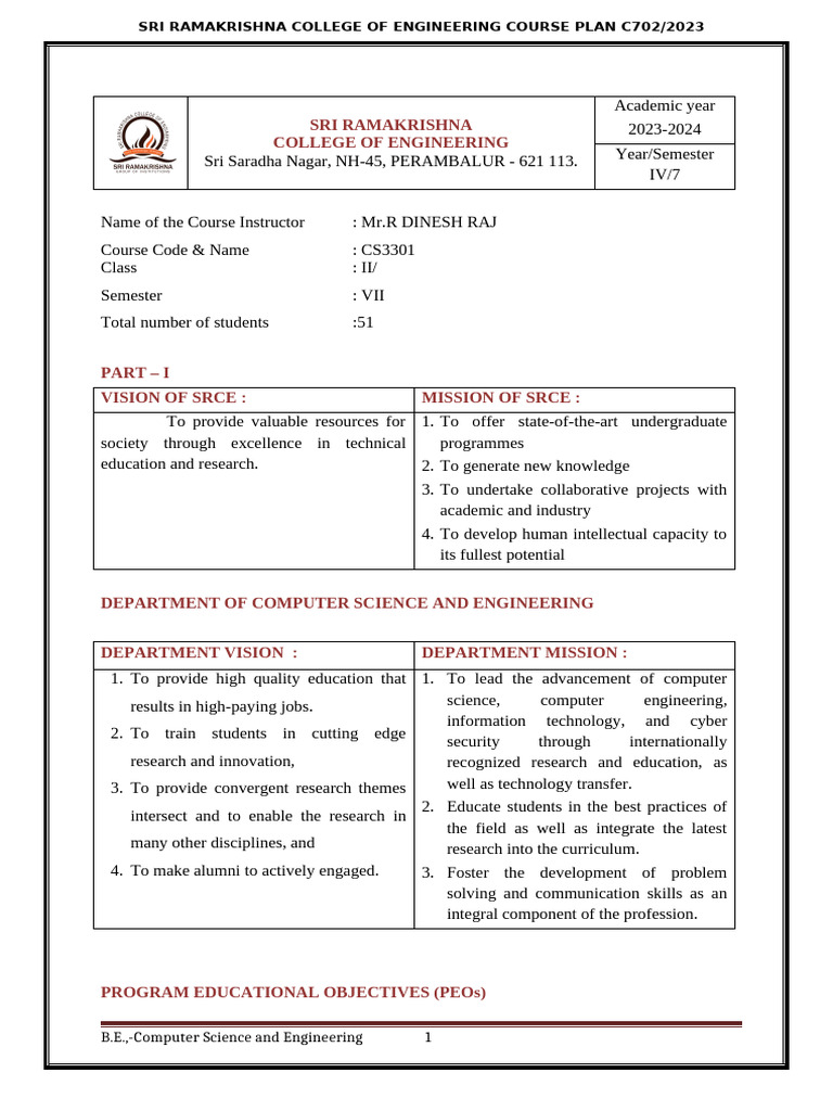 Course Plan - Data Structures | PDF