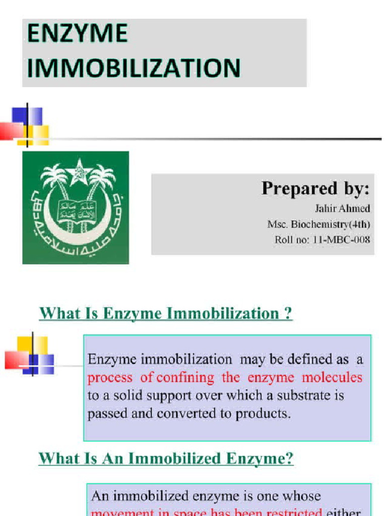 Enzyme Immobilization | PDF