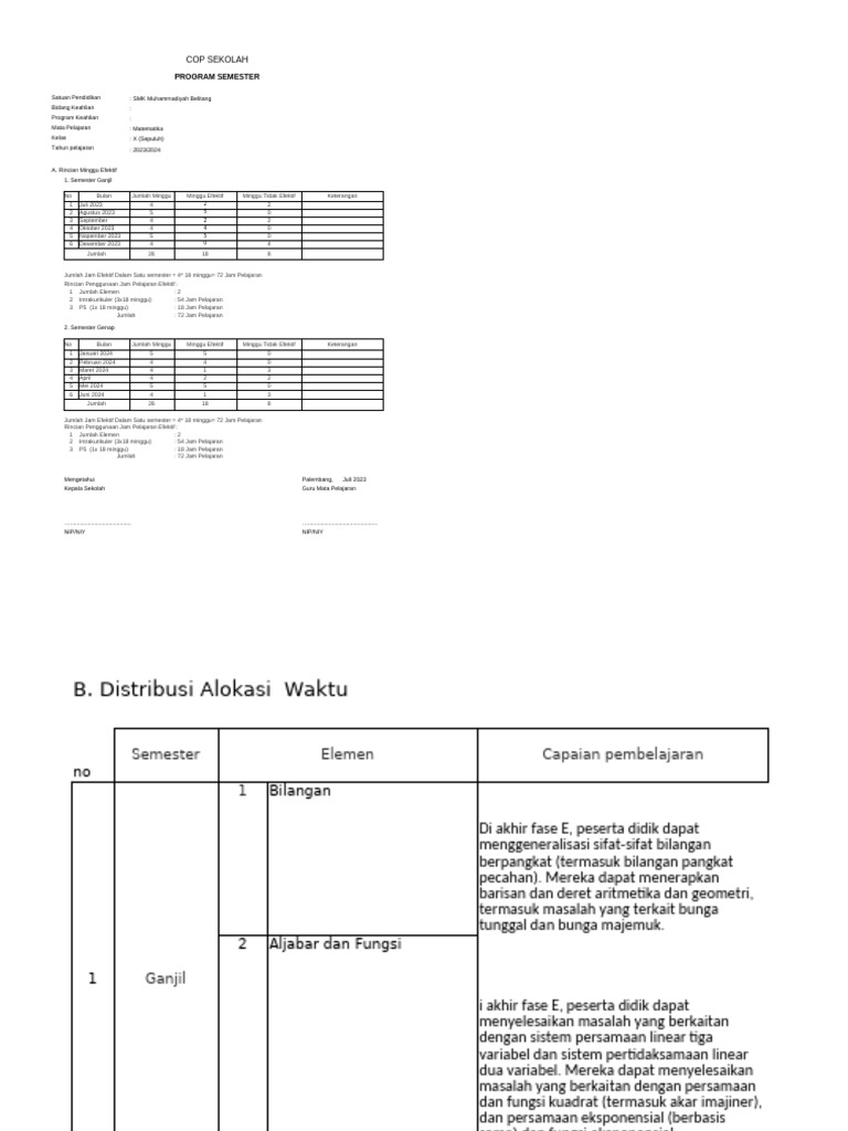 3 - Program Semester MAT | PDF