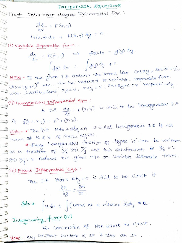 Engineering Mathematics-1 Short Notes | PDF
