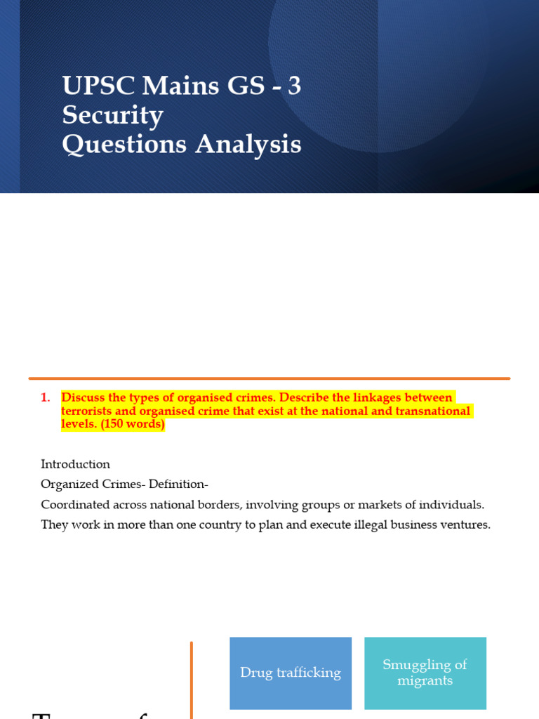 GS 3 Security Questions UPSC Mains 2022 PDF | PDF