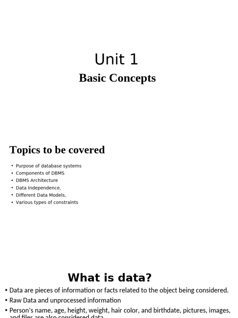 Unit 1 | PDF