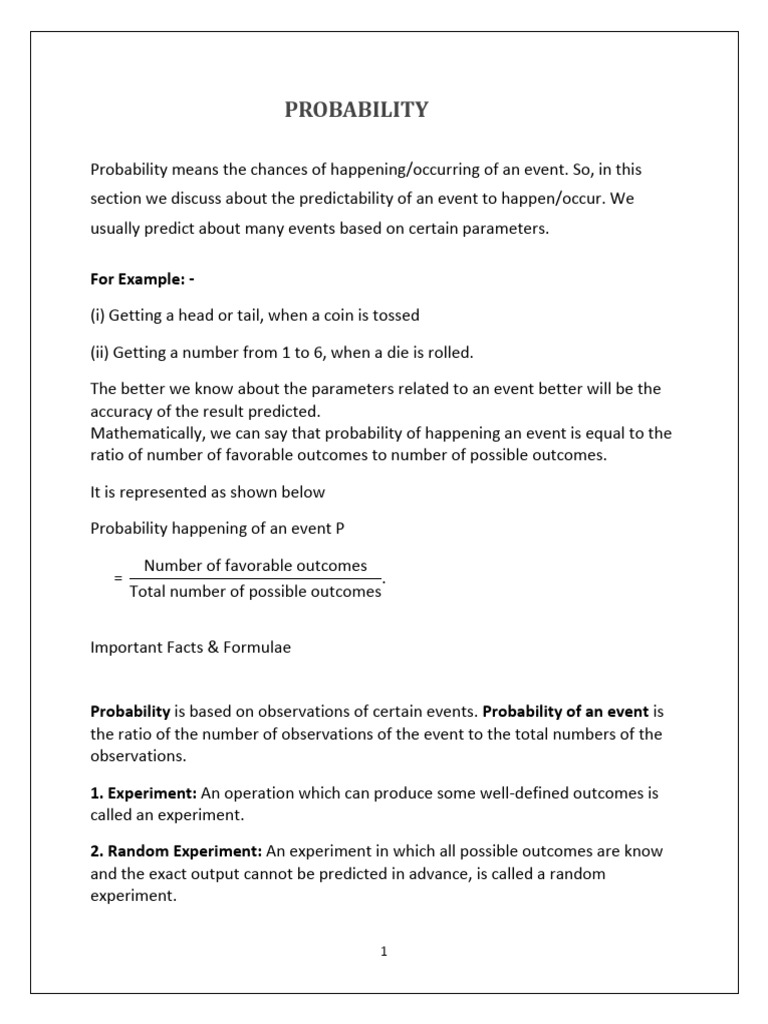 PROBABILITY | PDF
