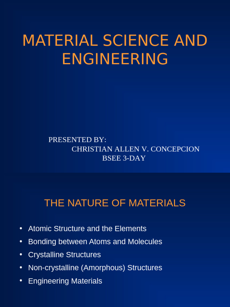 The Nature of Materials | PDF