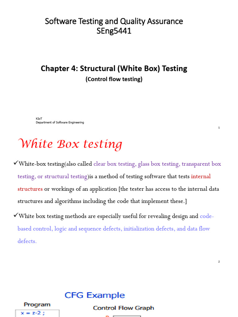 White Box Testing: Control Flow Analysis | PDF | Software Testing ...