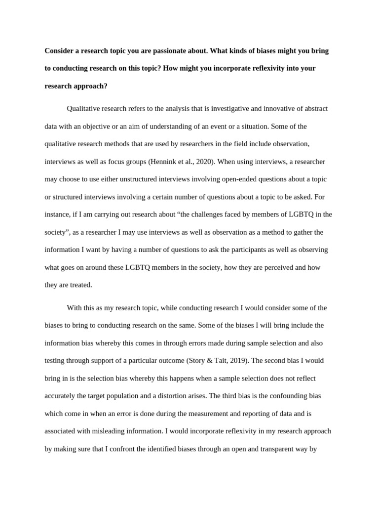 Survey Unit 9 Discussion | PDF | Qualitative Research | Bias
