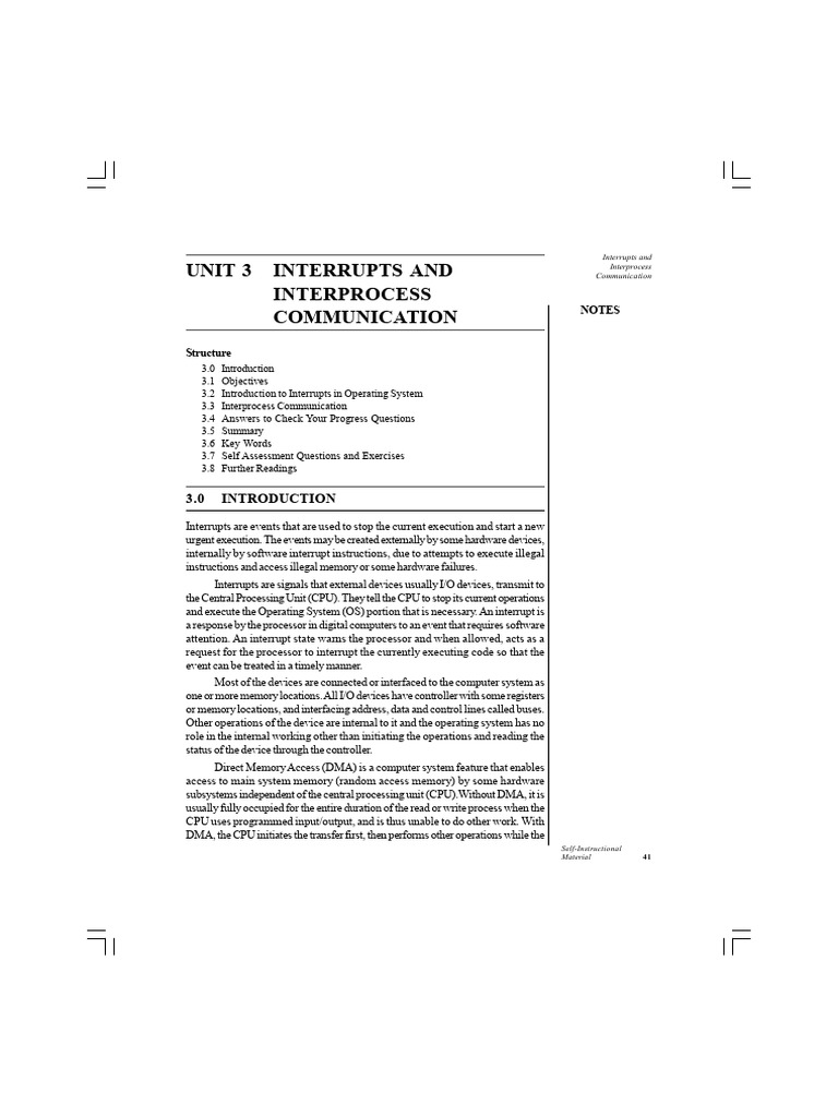 Unit 3 Interrupts And Interprocess Communication Pdf