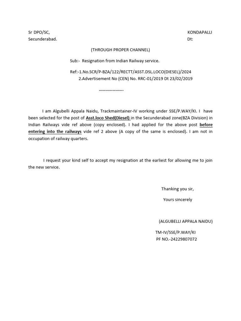 Regination Letter | PDF