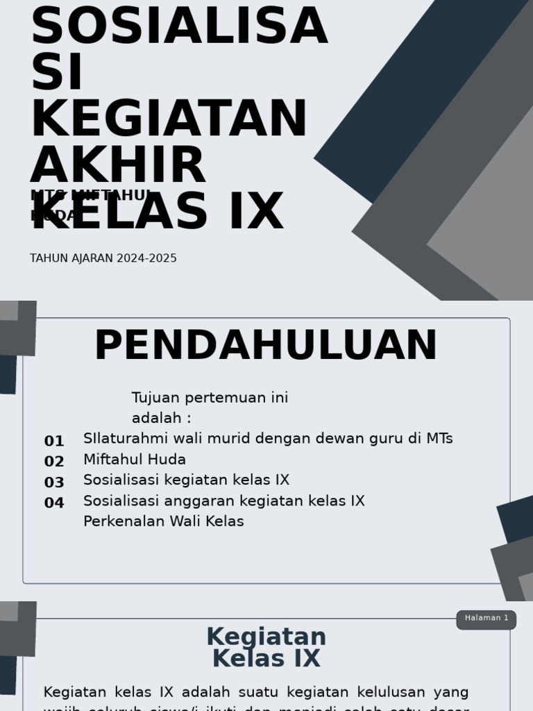 Sosialisasi Kegiatan Akhir Kelas Ix | PDF