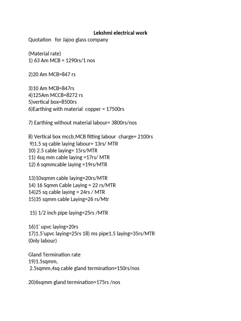 Lekshmi Electrical Work | PDF | Science & Mathematics | Technology & Engineering
