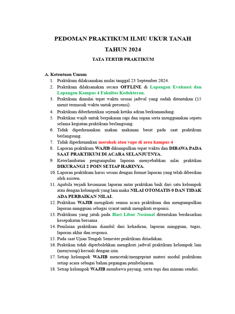 Tata Tertib Praktikum Iut 2024 | PDF