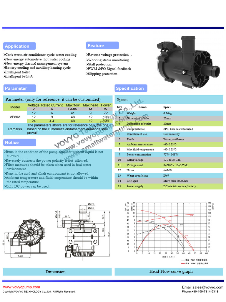 Automotive Water Cooling Pump Vp80a | PDF