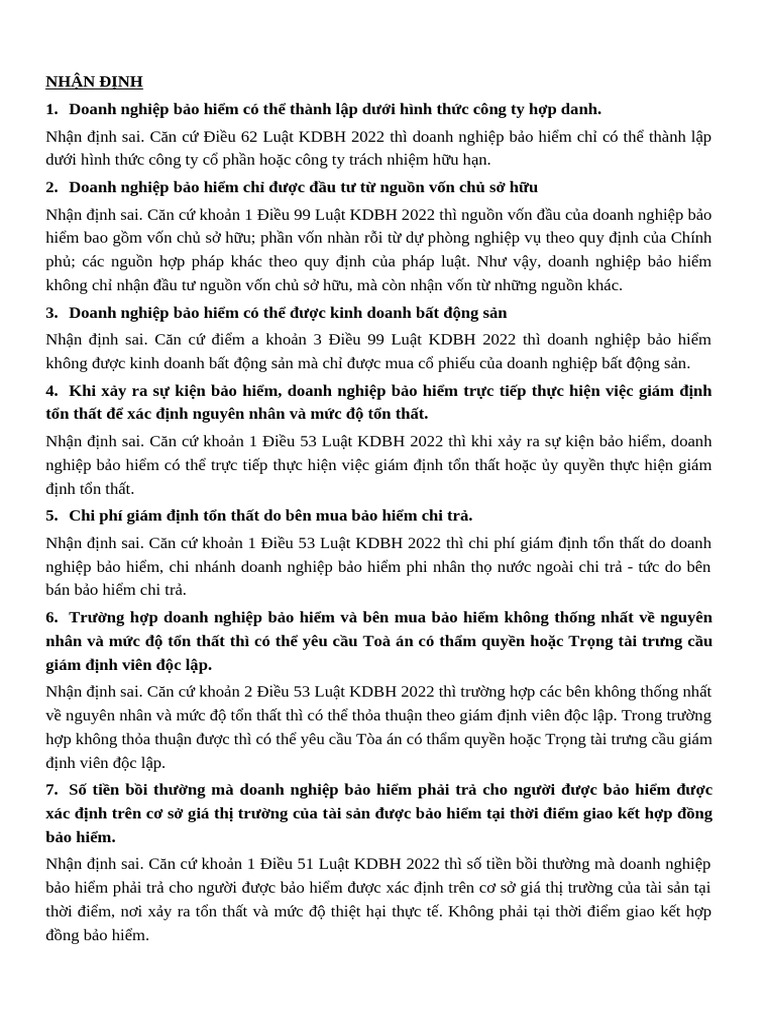 THẢO LUẬN KDBH | PDF